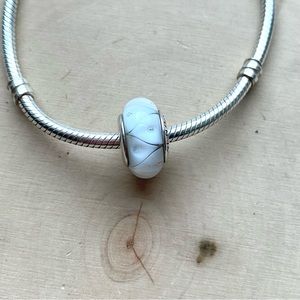 Pandora | Jewelry | New Pandora Retired White Looking Glass Murano Bead ...